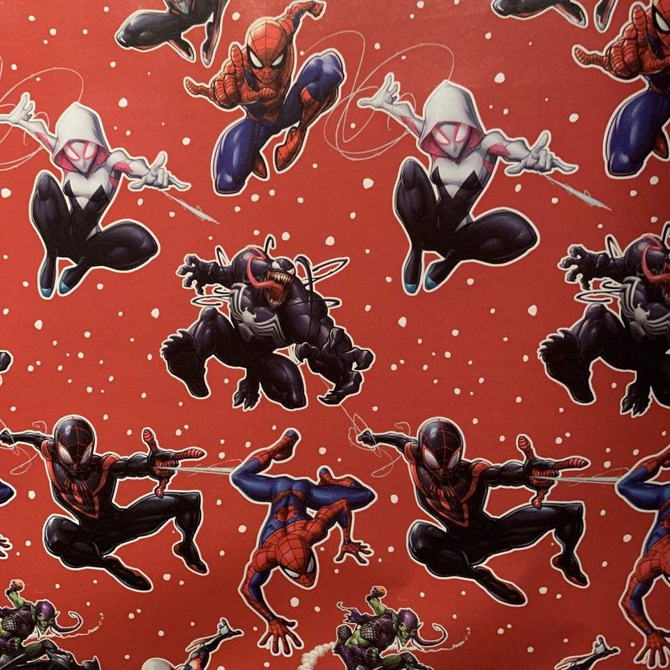 4 Rolls Spiderman Gift Wrapping Paper,50 Sq Ft Each Shipped In Roll ...