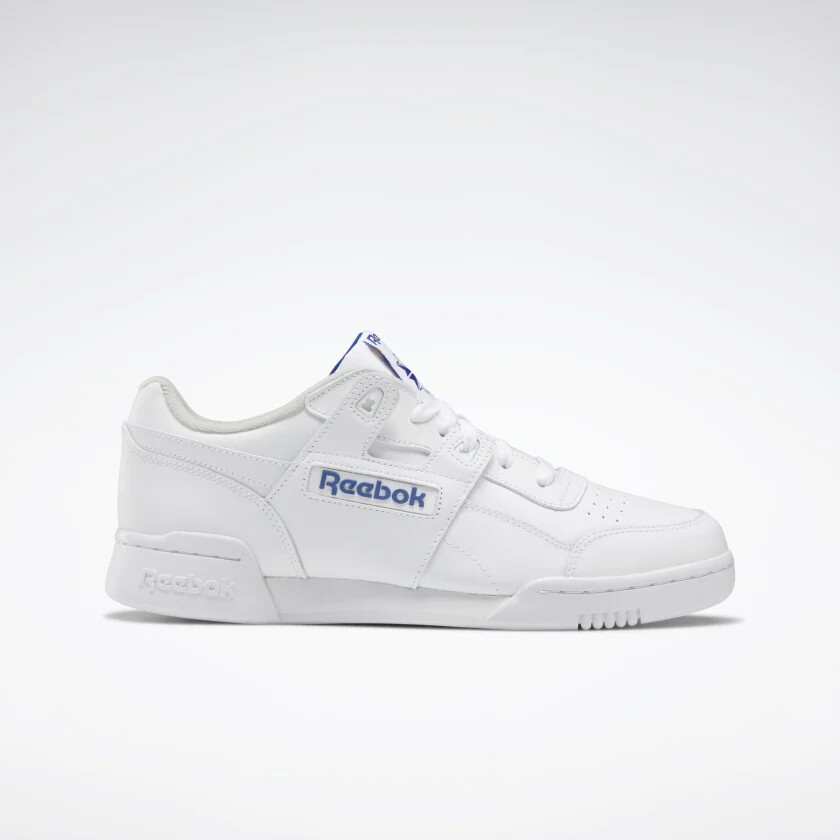 Reebok Workout Plus White Royal Blue Logo Mens Shoes Sizes 7.5 - 12 ...