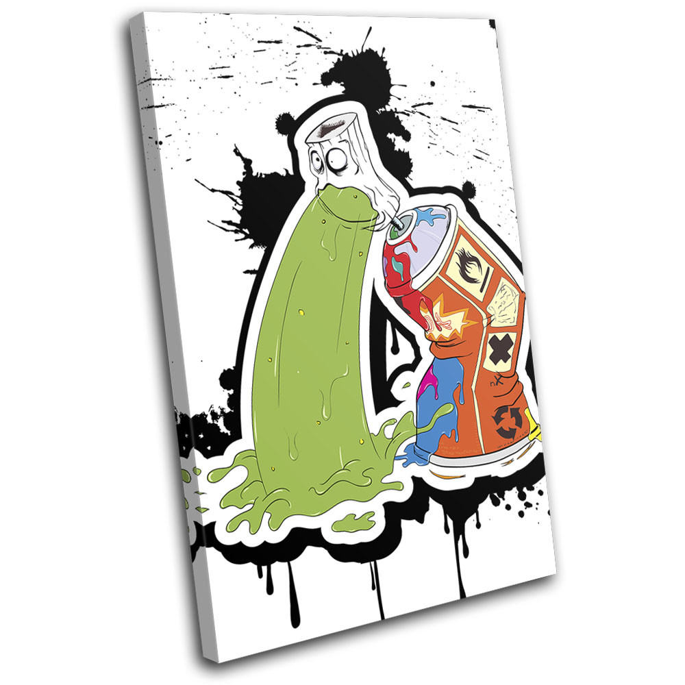 Spray Paint Can Vomit Street Art Graffiti SINGLE CANVAS WALL ART ...