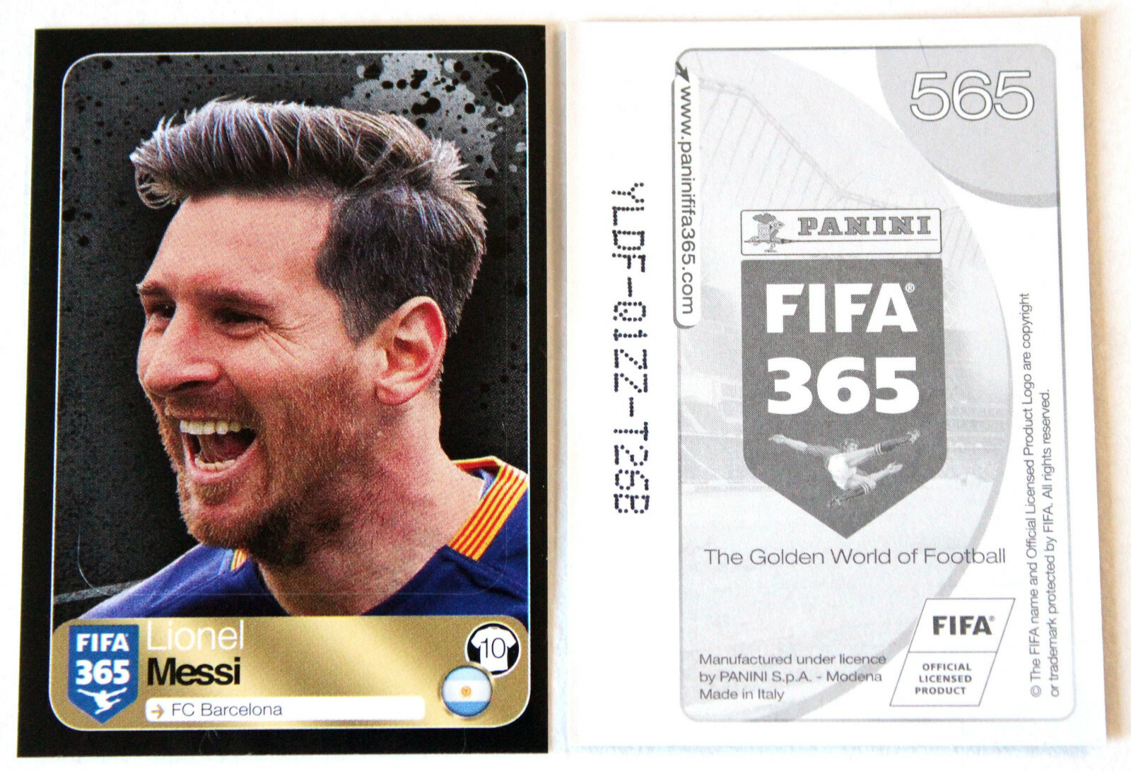 Panini Soccer Sticker Card Football Icons Lionel Messi No. 565 FIFA 365 ...