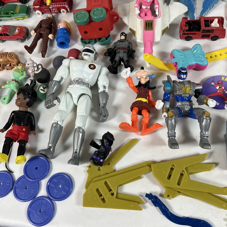 big junk drawer bottom of toy box lot vintage old small toys Approx 5.5 ...