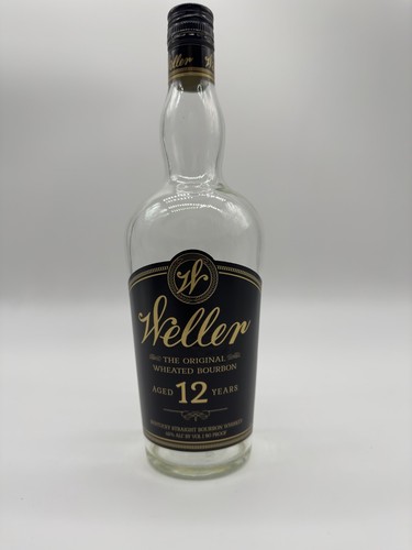Weller 12 Year Empty Bourbon Bottle Black Label Buffalo Trace 750ML ...