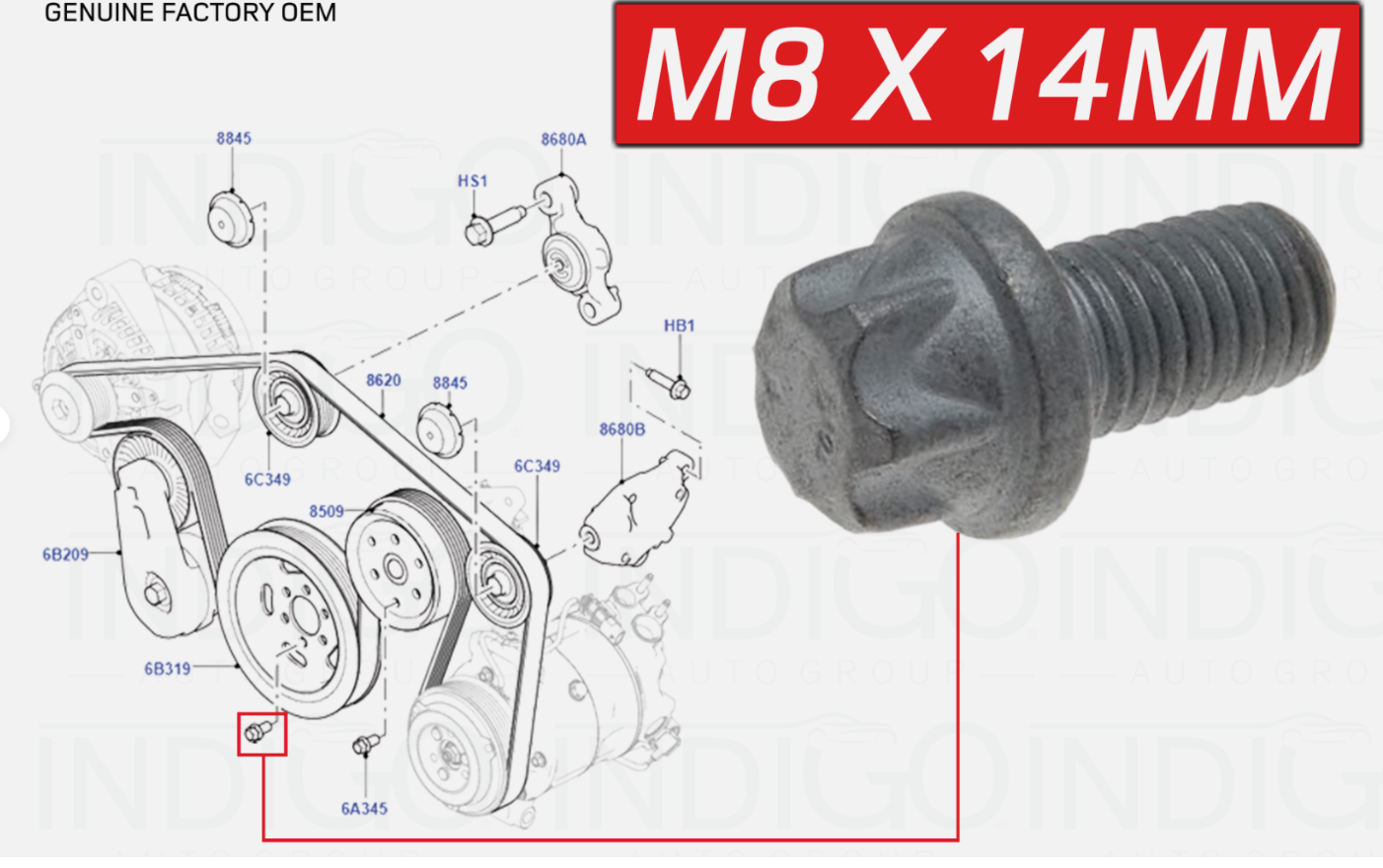 Genuine RANGE ROVER SPORT DIESEL 3.0L Land-Rover Pulley Bolt 1406627 | eBay