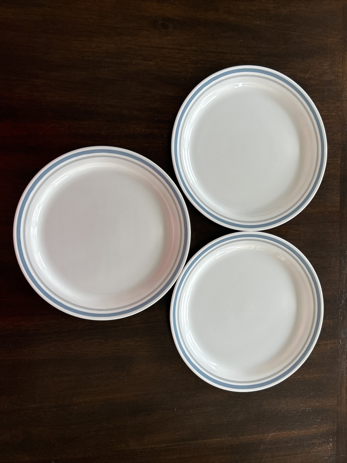Corelle Dinnerware Indigo Dinner Plates 10.25” White Blue and Gray Trim ...