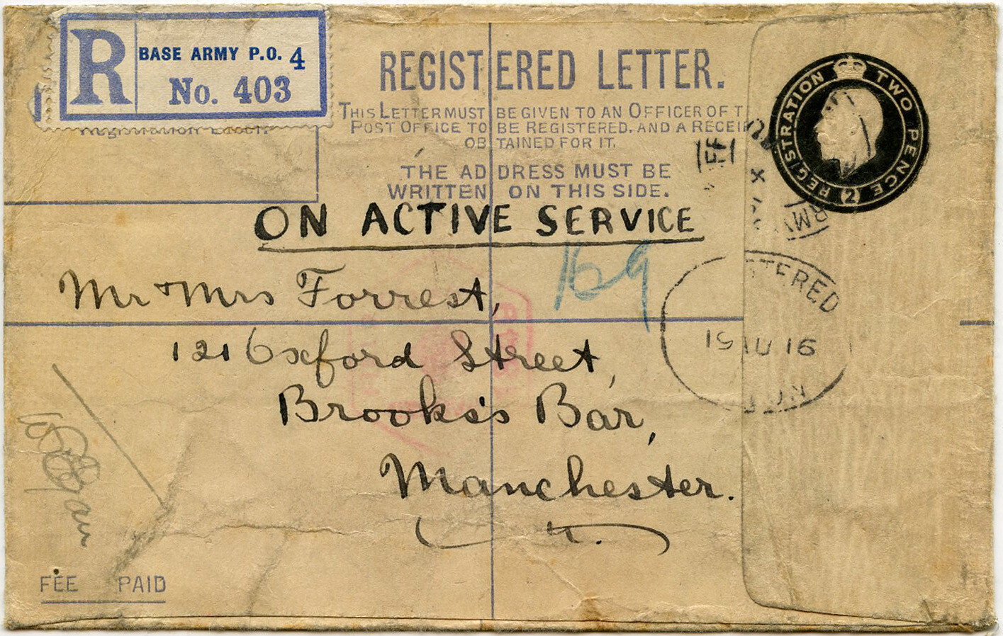 GB WW1 REGISTERED ENVELOPES STATIONERY APO. FPO. MILITARY CENSORED ...