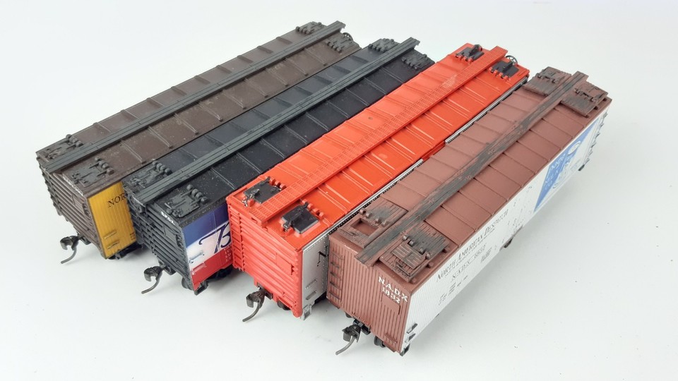 ATHEARN ETC WOODEN + STEEL ICE REEFERS X 4 KNUCKLES GOOD COND UNBOXED ...