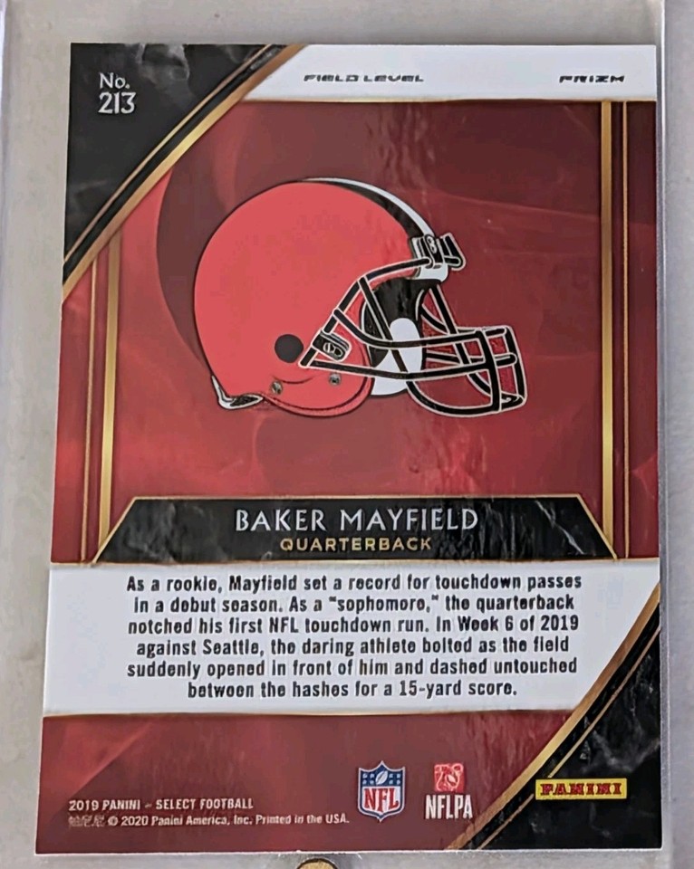 2019 Select Baker Mayfield Cosmic Prizm Field Level /25 | eBay