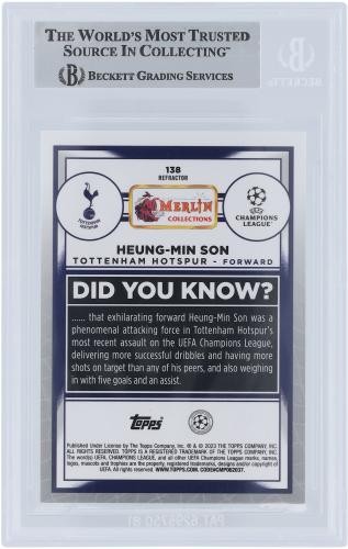 Son Heung-min Tottenham Hotspur F.C. Signed 2022-23 Topps Merlin #138 ...