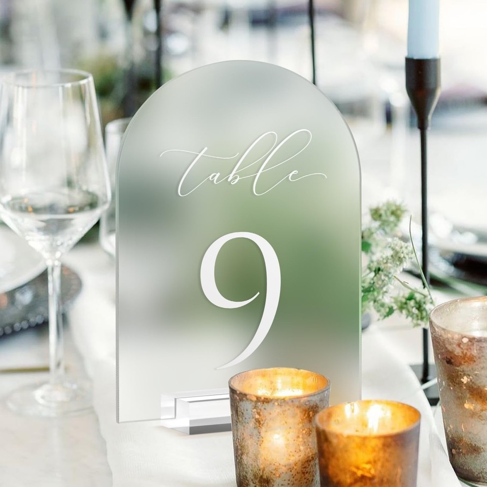 Frosted Arch Table Numbers for Wedding 5x7 Inch Acrylic Table Numbers 1 ...