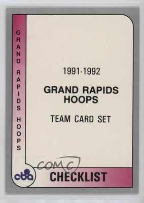 1991-92 ProCards CBA Checklist Grand Rapids Hoops #109 | eBay