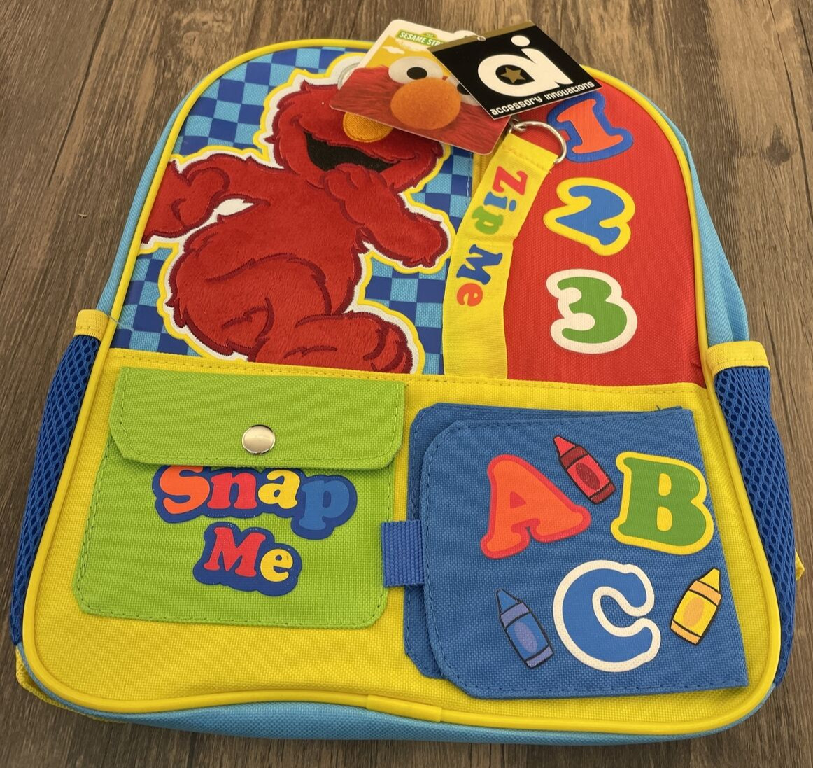 Sesame Street Elmo Backpack Kids Interactive Bag 12" Zip Closure Preschool