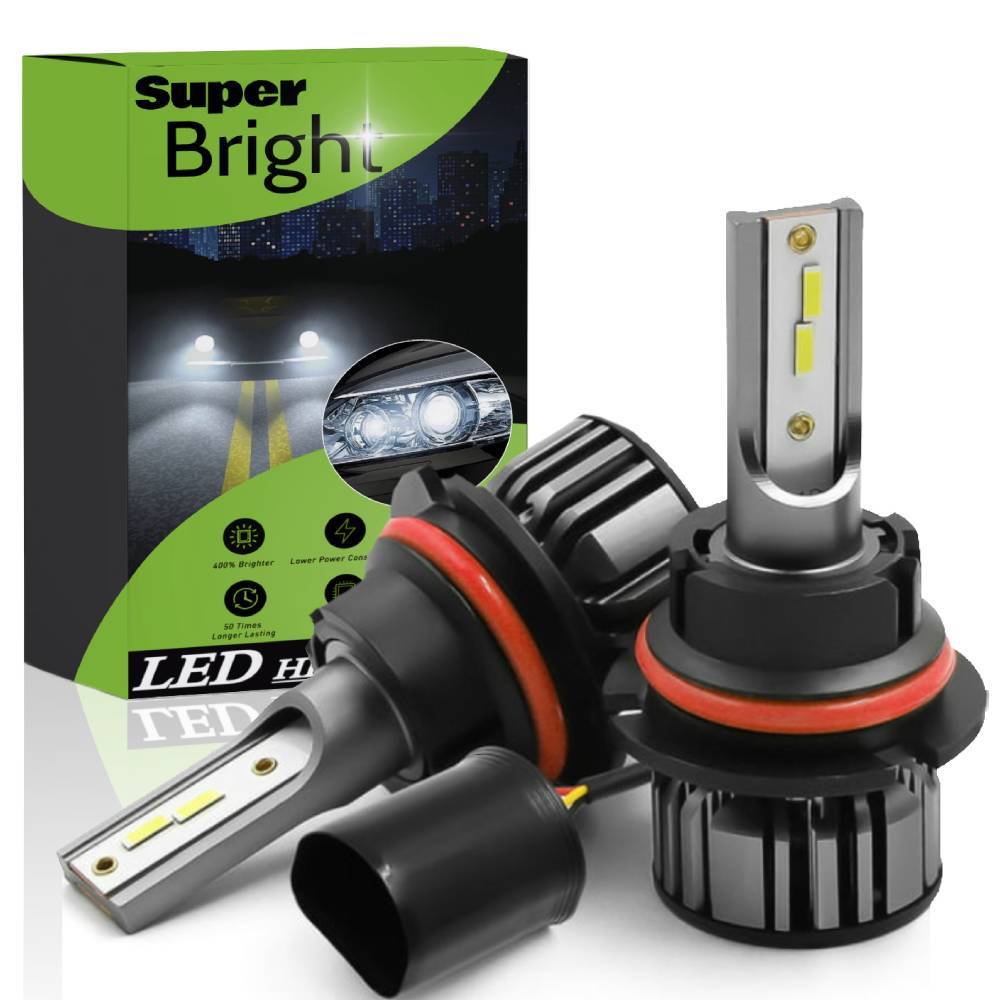 Car Light 9007 HB5 LED Headlights Bulbs High Low Beam 6000K White ...