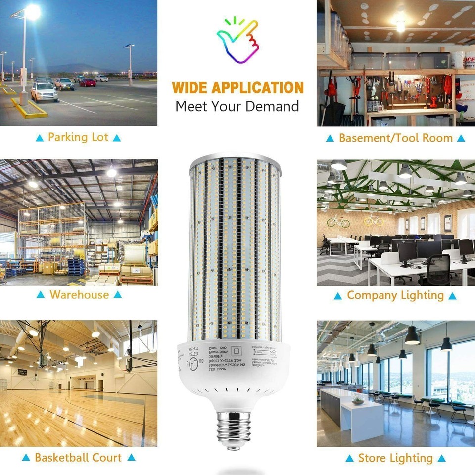 200W LED Corn Cob Light Retrofit Bulb Commercial Warehouse High Bay ...