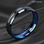 8/6mm Tungsten Men's Ring Thin Blue Line-Inside Black Brushed Band ATOP ...
