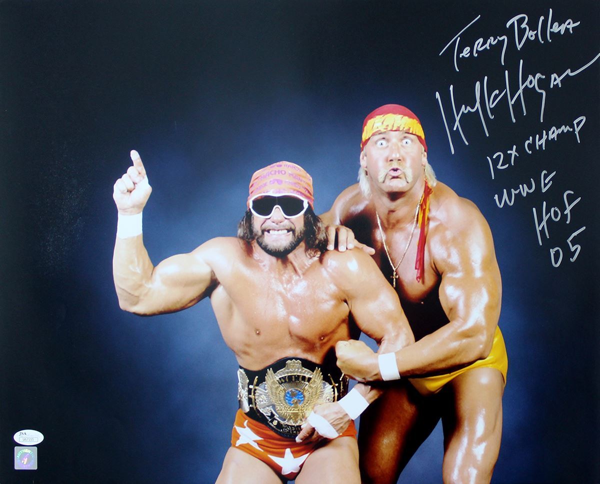 Hulk Hogan Signed Macho Man 16x20 Photo Terry Bollea, 12x Champ, WWE ...