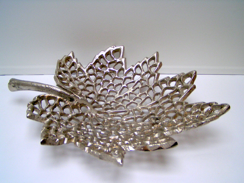 Gilde Alu Schale Blatt Dekoobjekt Silber Geschenk | eBay.de