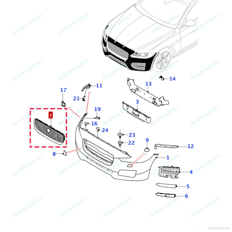 Black Front Bumper Vent Radiator Grille Fit For Jaguar XF XFL 2016-2019 ...