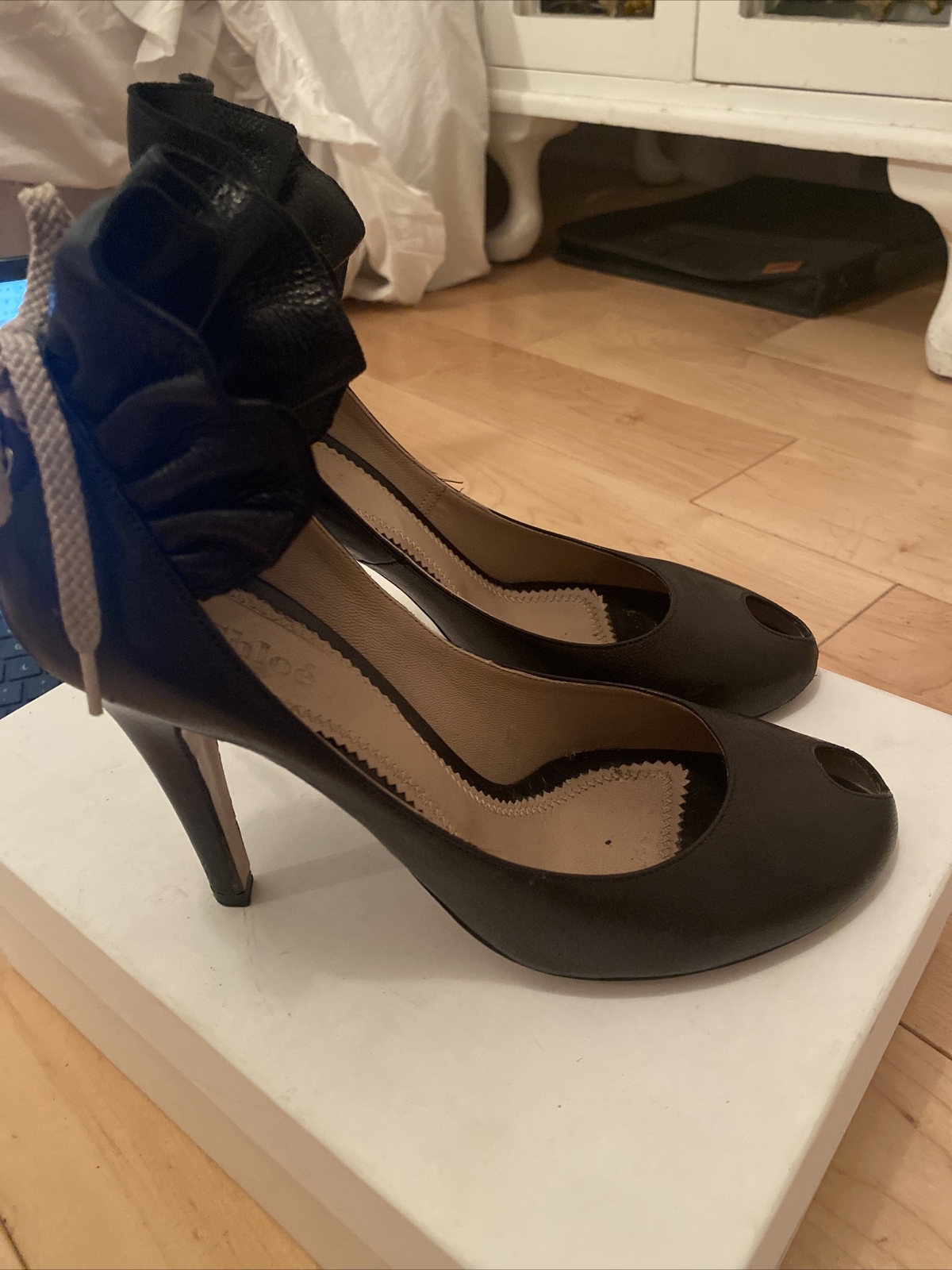 Chloe Ruffle High Heel Shoes - Gem