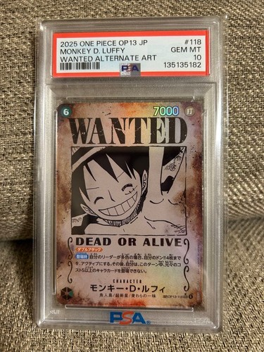Monkey D. Luffy Wanted Book SP OP13-118 PSA10 | eBay