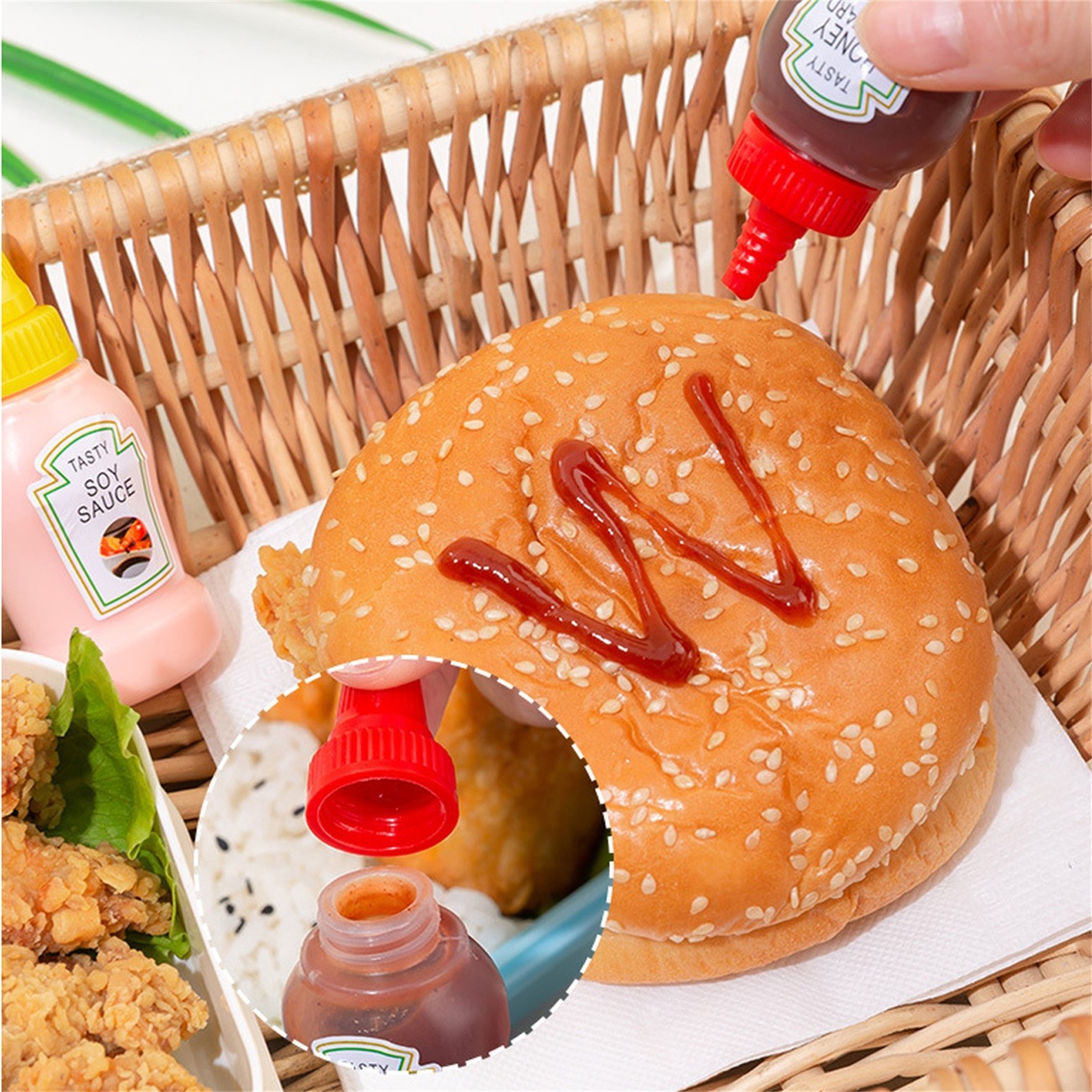 4Pcs Mini Condiment Bottles Portable Seasoning Storage Jars BBQ Sauce ...