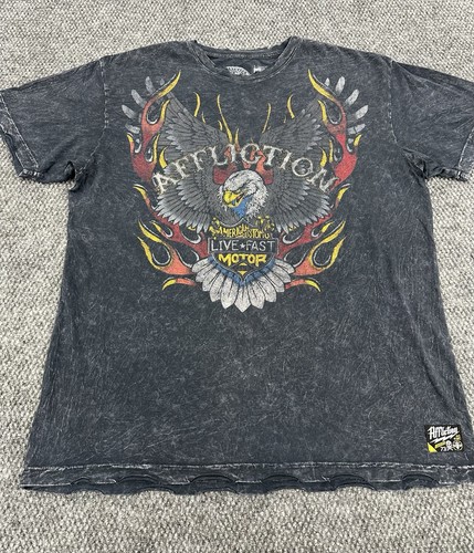 Affliction Men’s XL American Customs Motorcycle Double-Sided Graphic T ...
