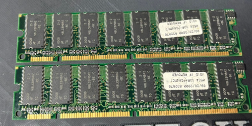 Lot of 2 × 64MB (128MB Total) 168-Pin SDRAM PC100 Memory Micron Chips ...