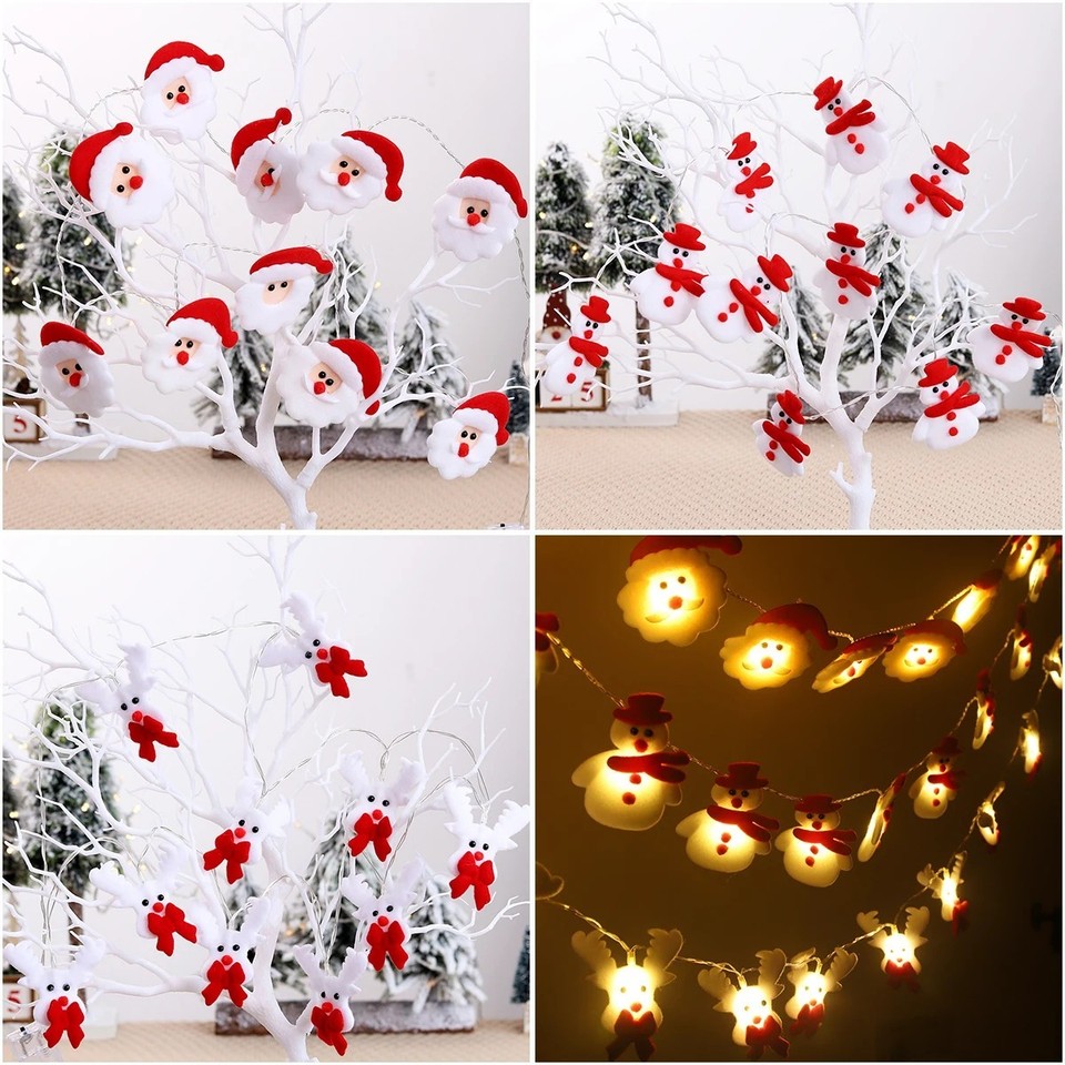 Snowman LED Christmas Lights Garland Xmas Tree Decoration Holiday ...