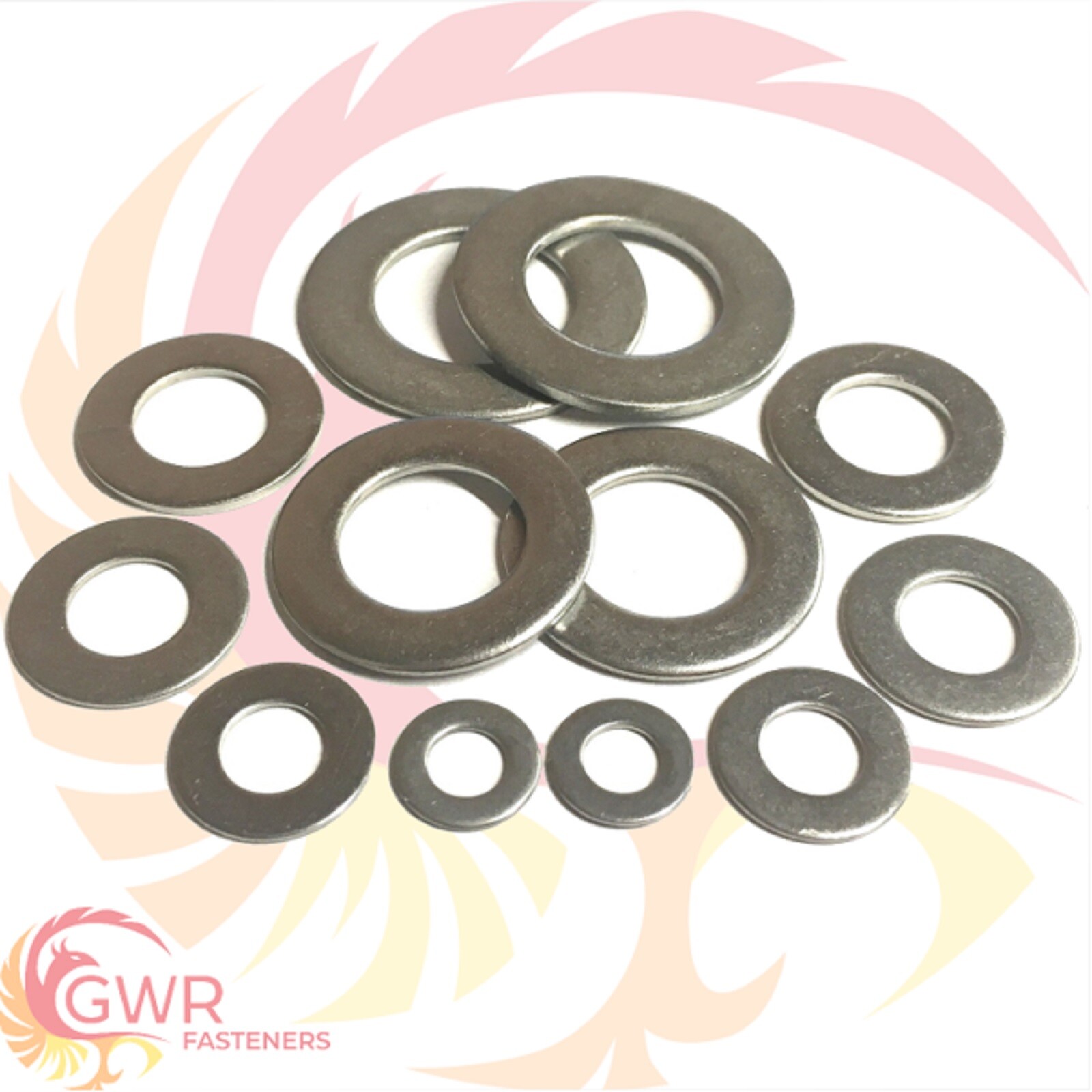 FORM B FLAT THIN WASHER A2 STAINLESS STEEL M6 M8 M10 M12 M16 M18 M20 ...