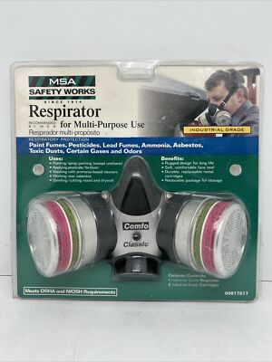 MSA Respiratory Mask For Multi-Purpose Use INDUSTRIAL GRADE 1998 NEW ...