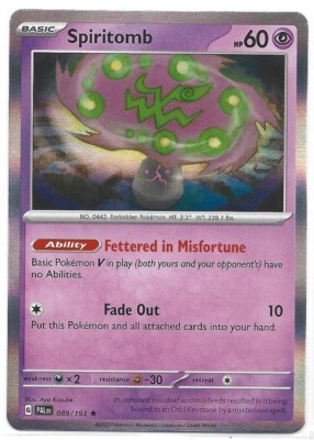 Spiritomb Holo Rare - 089/193 - Paldea Evolved Pokemon 2023 | eBay