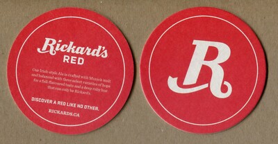 RICKARD’S RED Discover a Red like... CANADA BEER MAT COASTER SOUS-BOCK ...