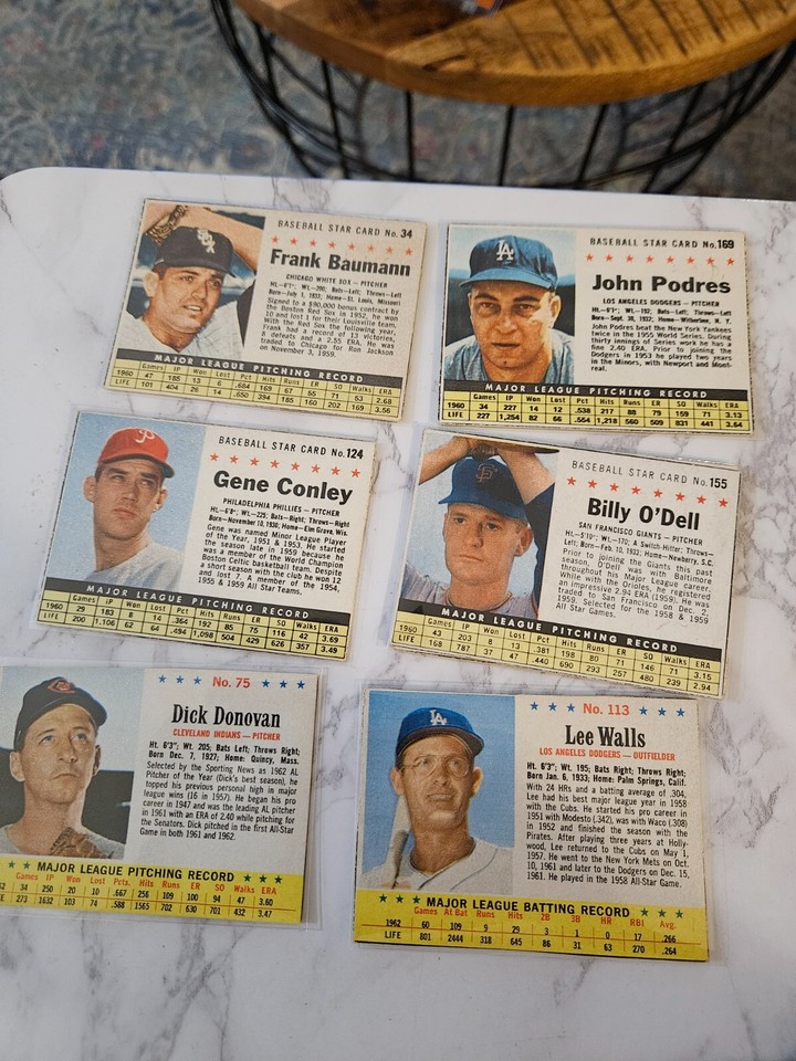 1961-1963 post & jello cards mickey mantle sandy Koufax ernie banks ...