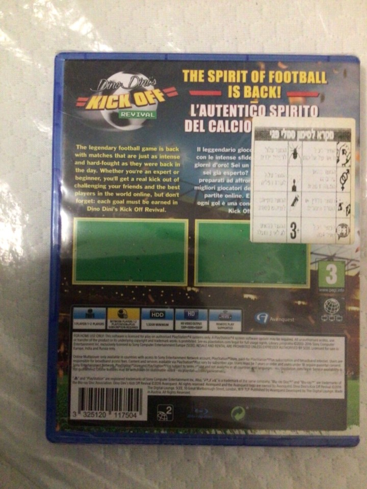 Dino Dini’s Kick Off Revival PlayStation Ps4 | eBay