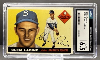 1955 Topps Baseball Clem Labine CGC 6.5 EX-NM+ Brooklyn Dodgers #180 ...