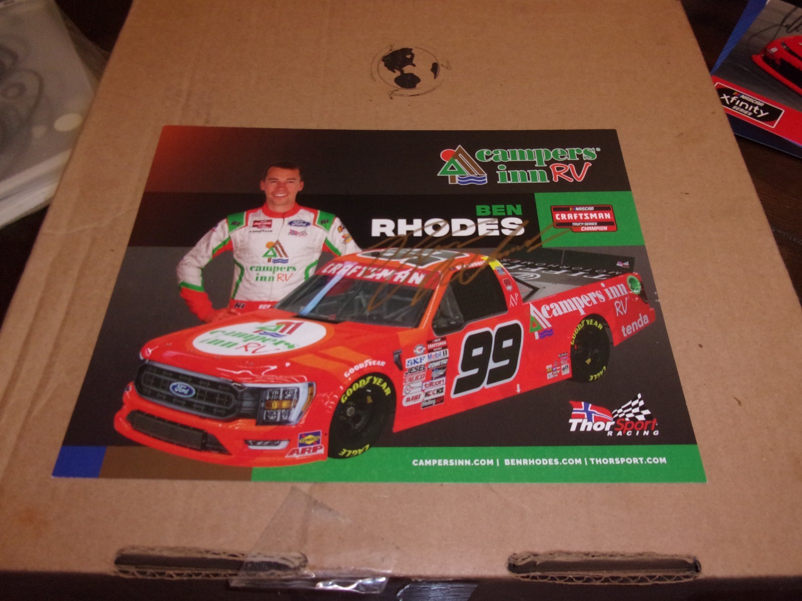 2023 AUTOGRAPHED #99 BEN RHODES"CAMPERS INN RV"NASCAR TRUCK SERIES ...