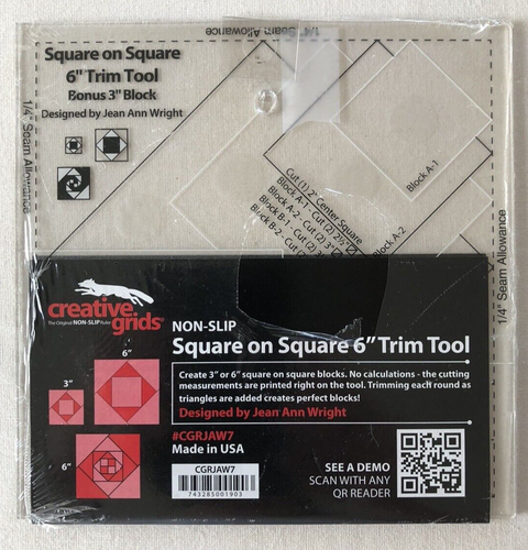 CREATIVE GRIDS #CGRJAW7 - Non-Slip Square on Square 6" Trim Tool for ...