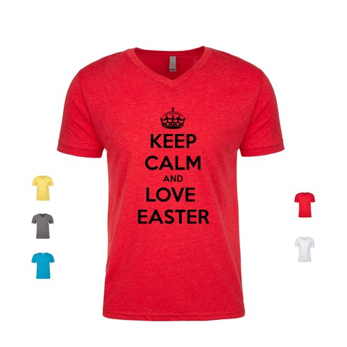 Keep Calm And Love Easter holidays tradition candy happy Men's V Neck ...