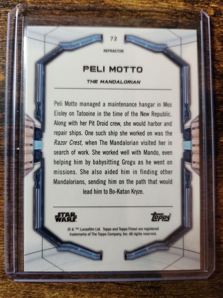 2022 Topps Finest Star Wars Peli Motto Refractor #72 The Mandalorian | eBay