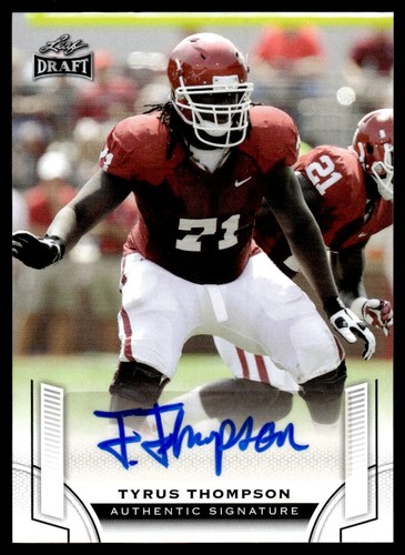 2015 Leaf Draft Autographs Tyrus Thompson Rookie Auto Oklahoma Sooners ...