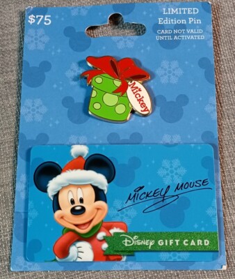 Official Disney Holiday Gift Card Pin - Mickey Mouse Present w/ Gift ...