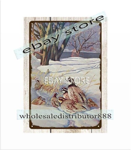 1958 Bob White Quail hunting wildlife art Francis Lee Jaques metal tin ...