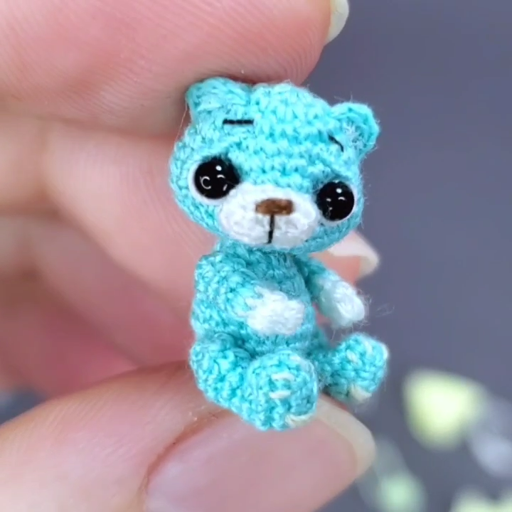 Custom extremely micro Bear with accessories. Dollhouse miniature ...