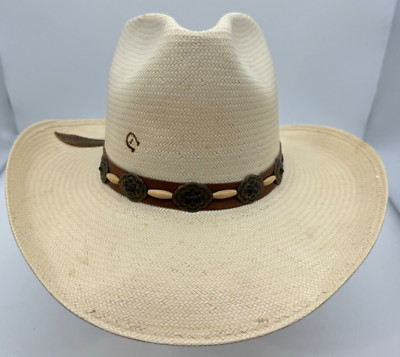 Charlie 1 Horse C1H Womens Straw Cowboy Cowgirl Hat Size 6 7/8 Ivory ...