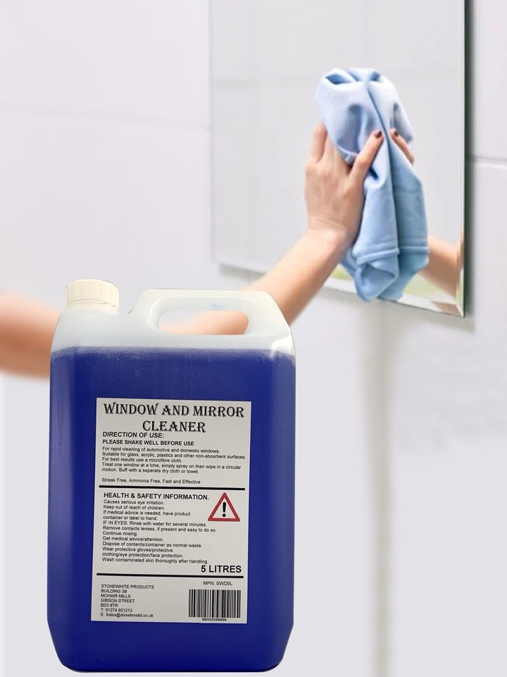 Window Cleaner Liquid Glass Cleaner & Polisher 5 Litres Streak Free 5L ...