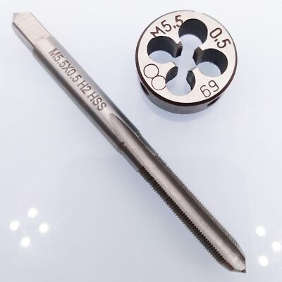 Tap & Die Set HSS M5.5 x 0.5mm Tap & M5.5 x 0.5mm Die Metric Thread ...
