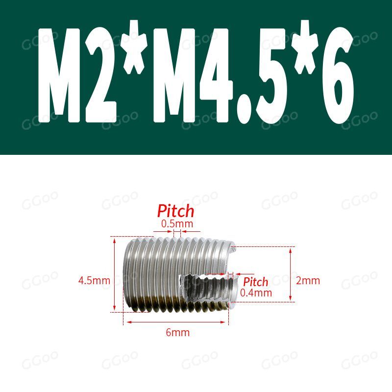 Threaded Reducers/self tapping Thread Repair Inserts Nuts M2 M2.5 M3 M4 ...