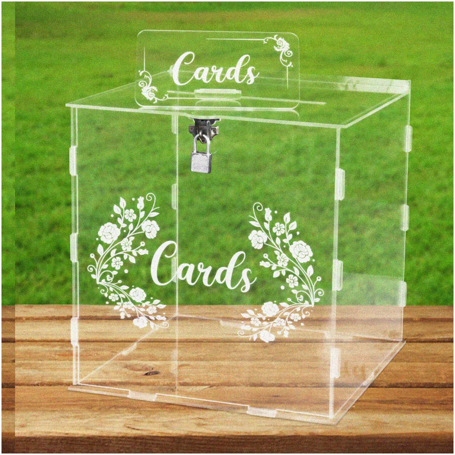 LockBox Gift Holder - Clear Acrylic Card Box for Weddings ...