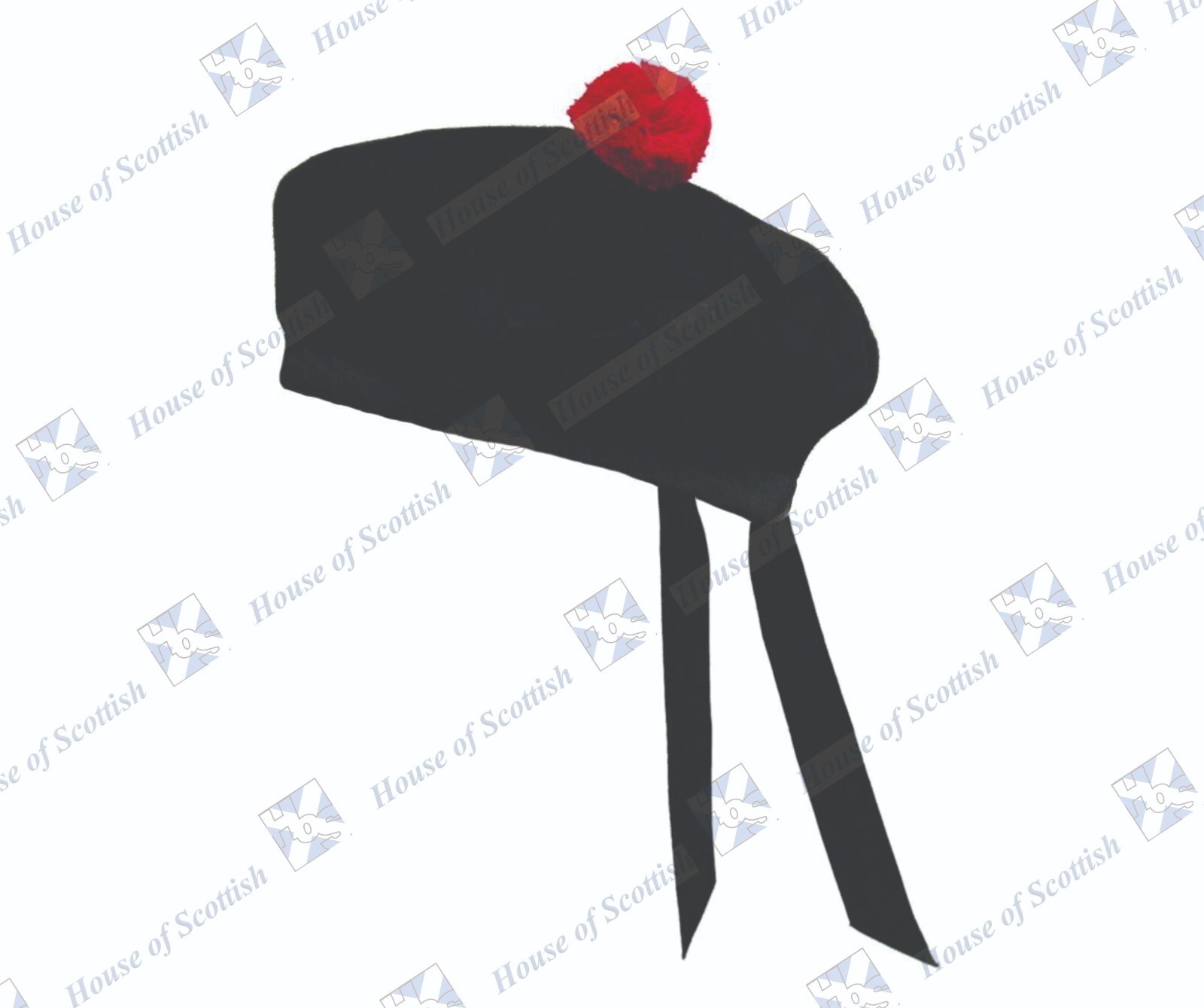 SCOTTISH BALMORAL CAP | BLACK WOOL BALMORAL BONNET | PIPE BAND HAT ...