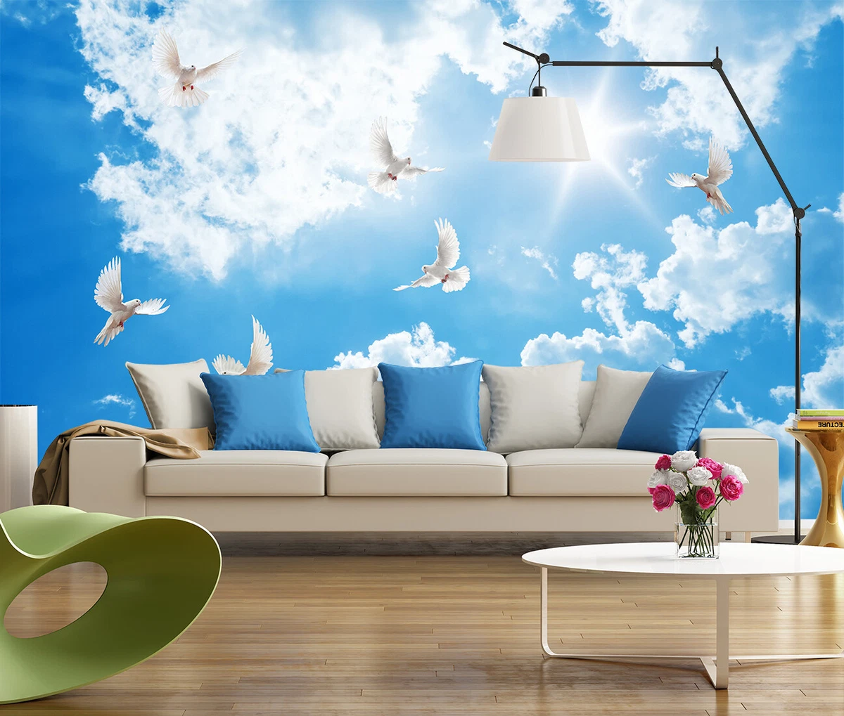Blue Wedding Doves With Rings