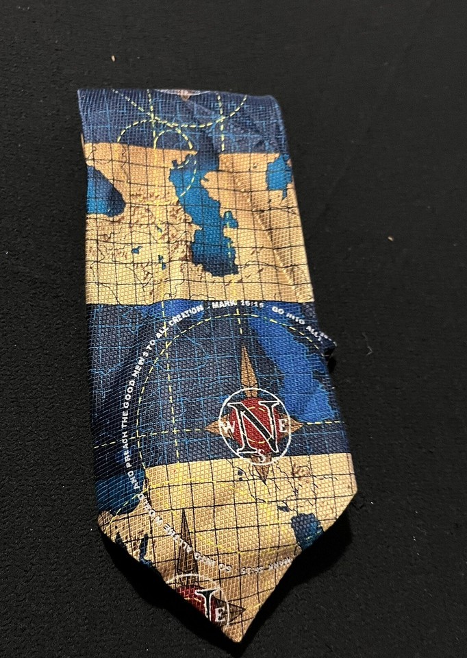 Brand New World Compass Themed Neck Tie | eBay